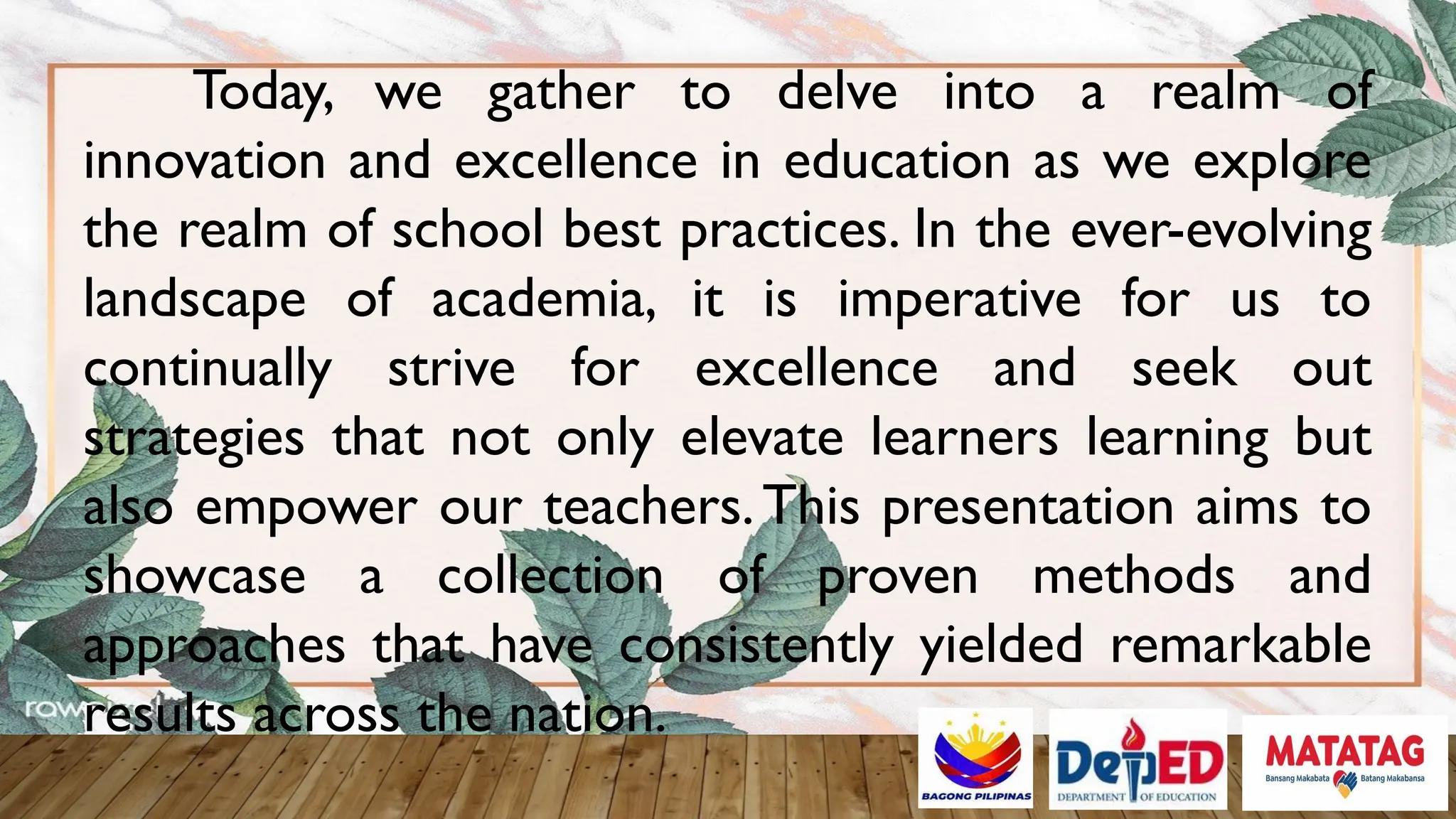 the BEST PRACTICES of Ninoy Aquino Elementary School | PPTX
