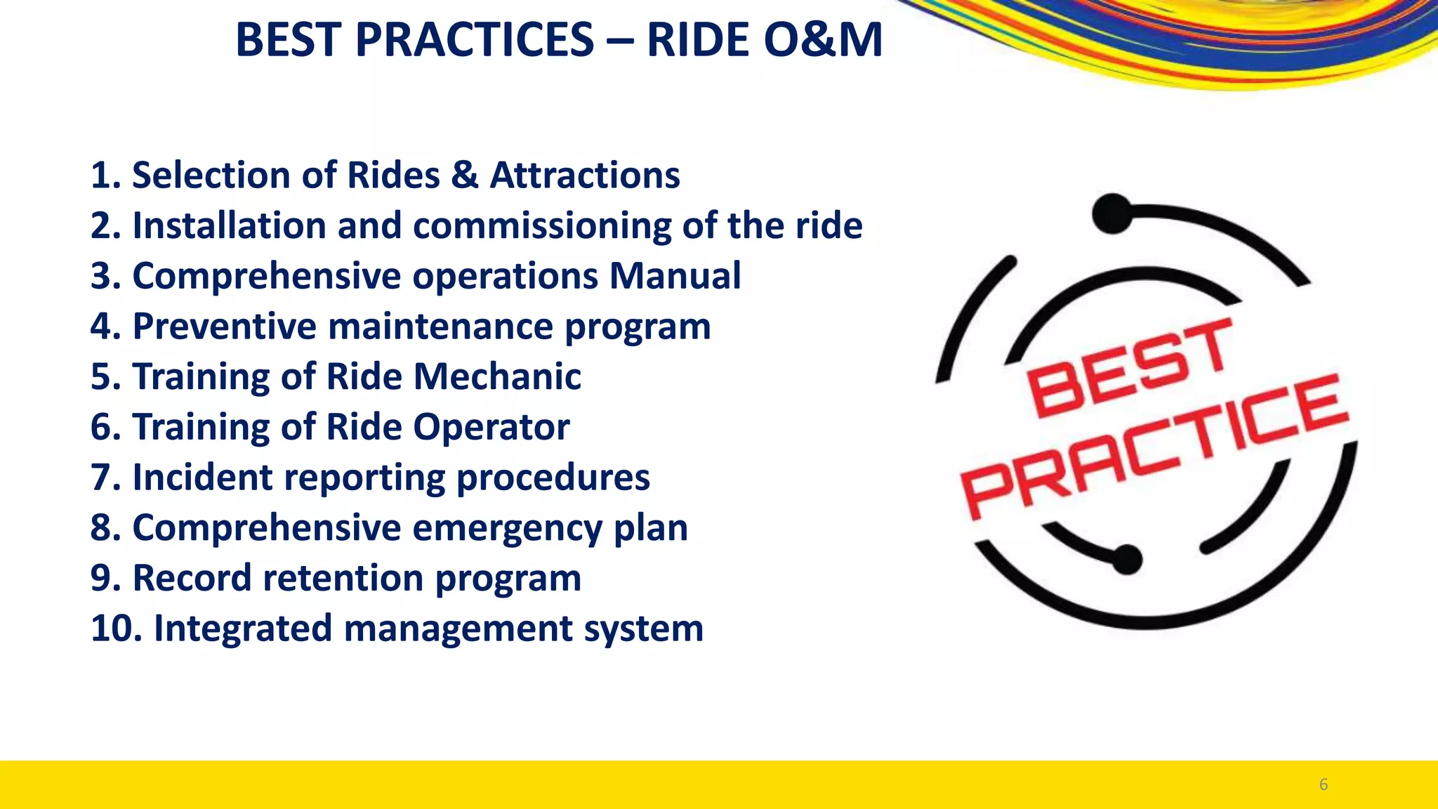 Best Practices Amusement Rides Operation & Maintenance | PPTX