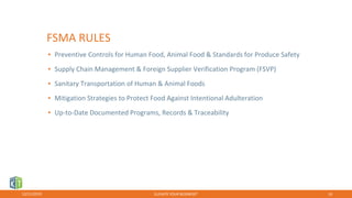 Aligning FSMA with GFSI Requirements: Best Practices for 2020 | PPT