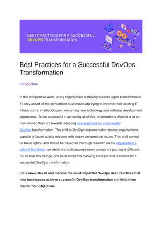 Best Practices for a Successful DevOps Transformation.pdf | Cloud ...