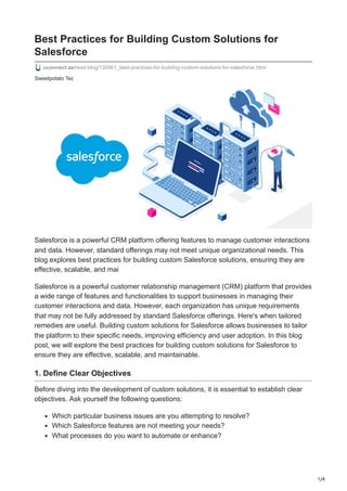 Best Practices for Building Custom Solutions for Salesforce.pdf | Free Download