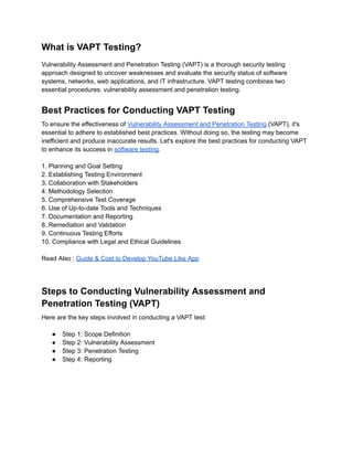 Best Practices for Conducting VAPT Testing_ Ensuring Robust Security ...