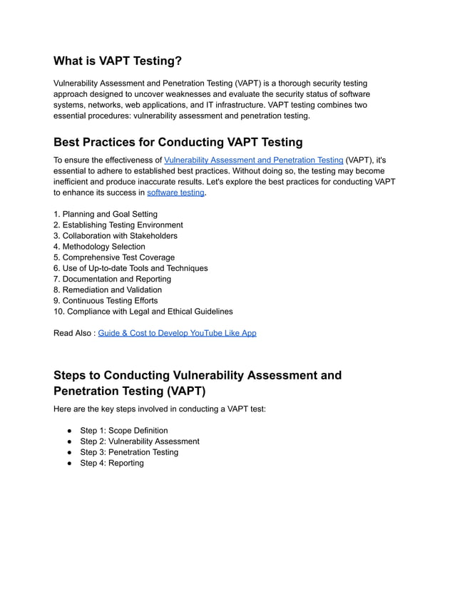 Best Practices For Conducting Vapt Testing Ensuring Robust Security Measures Pdf