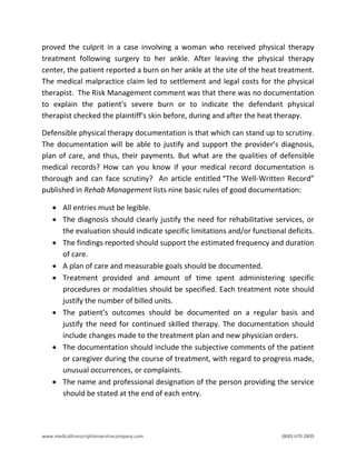 Best Practices for Defensible Documentation in Physical Therapy | PDF ...