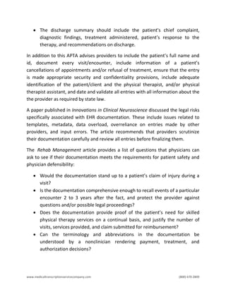 Best Practices for Defensible Documentation in Physical Therapy | PDF ...