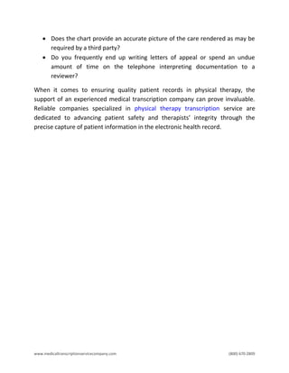 Best Practices for Defensible Documentation in Physical Therapy | PDF ...