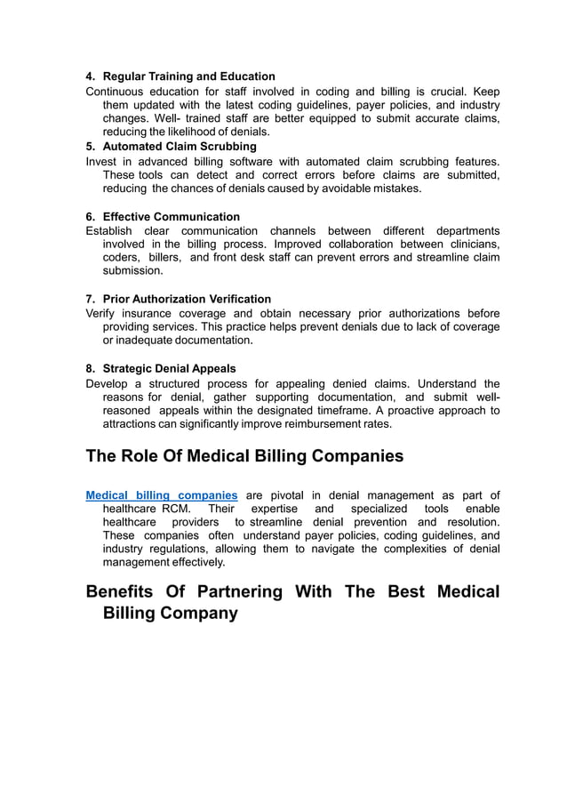 Best Practices for Denial Management in Healthcare RCM.ppt | Health Insurance | Insurance