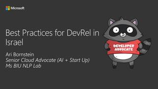 Best practices for DevRel in Israel | PPT