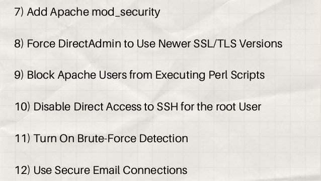 Best Practices For Direct Admin Security | PPT