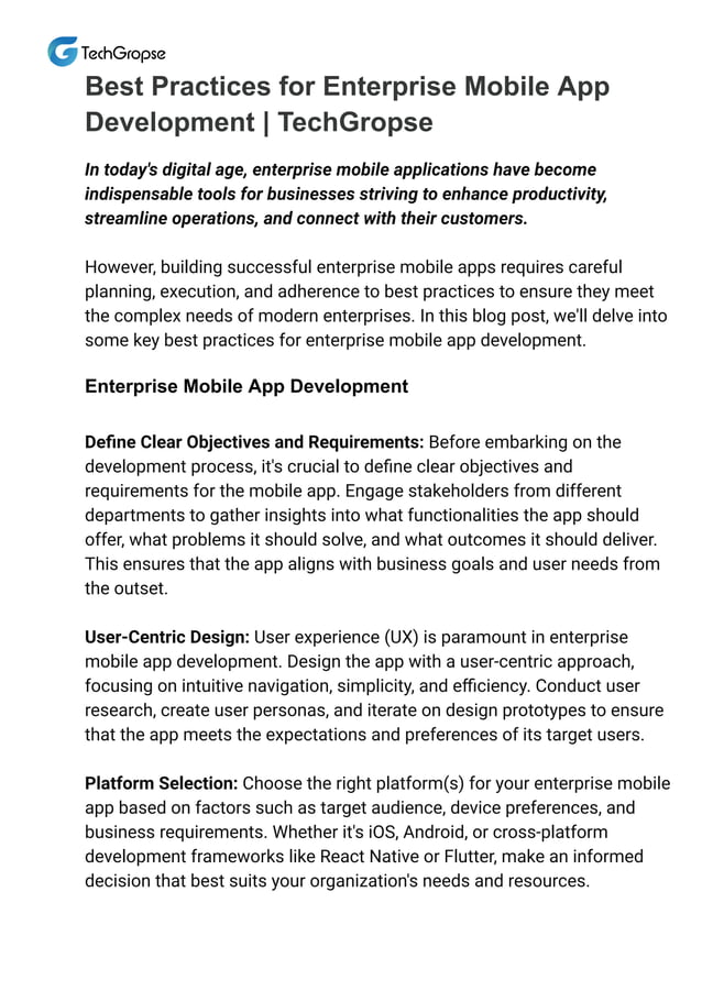 Best Practices for Enterprise Mobile App Development _ TechGropse.pdf