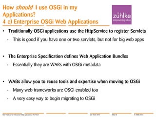 Best Practices for (Enterprise) OSGi applications - Tim Ward | PDF | Web Development | Internet