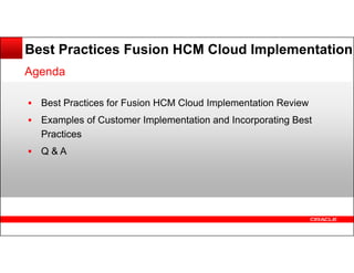 Best practices for fusion hcm cloud implementation | PPT