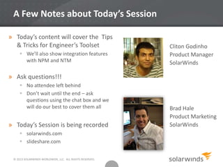 Best Practices for Getting the Most out of SolarWinds Engineer’s ...