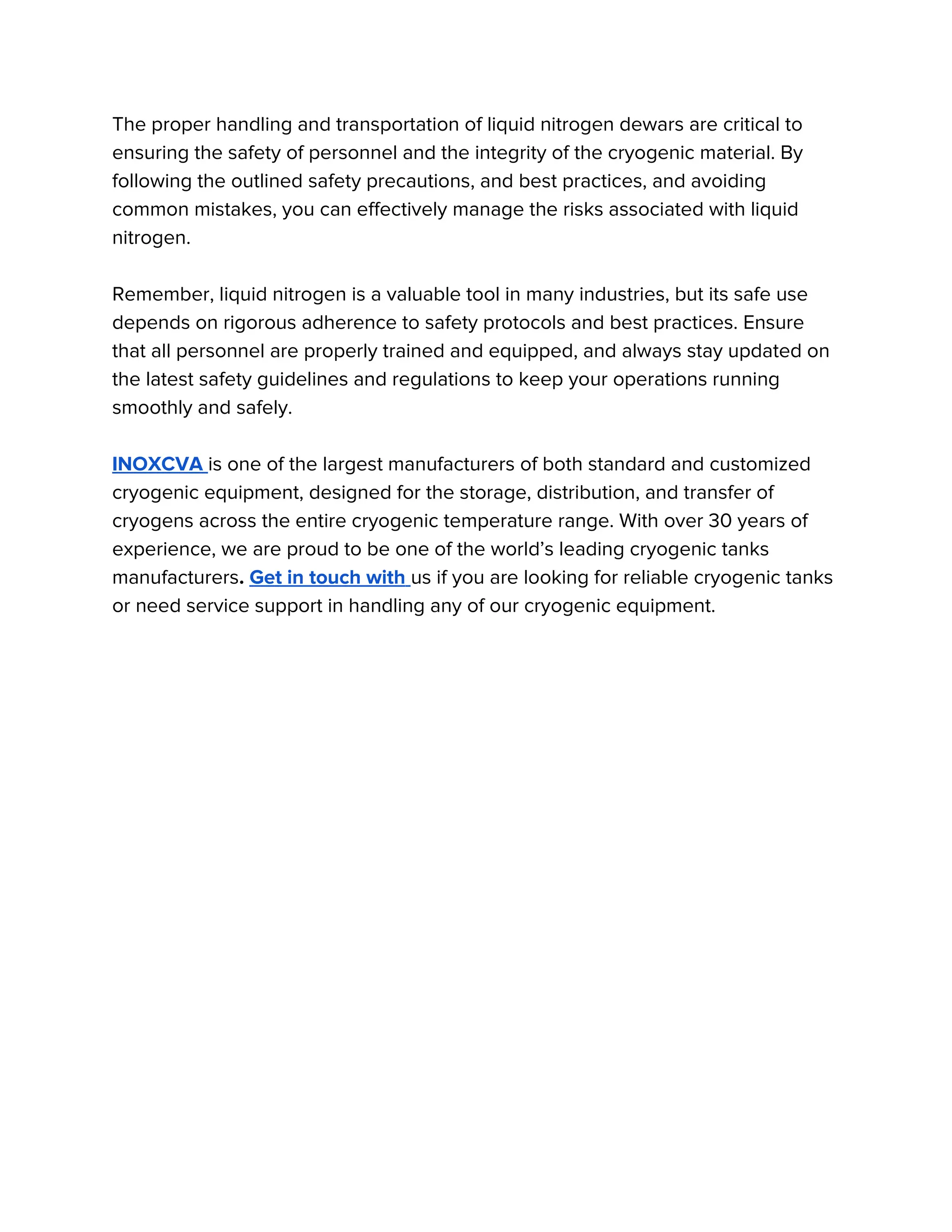 Best Practices for Handling and Transporting Cryogenic Dewars | DOCX ...