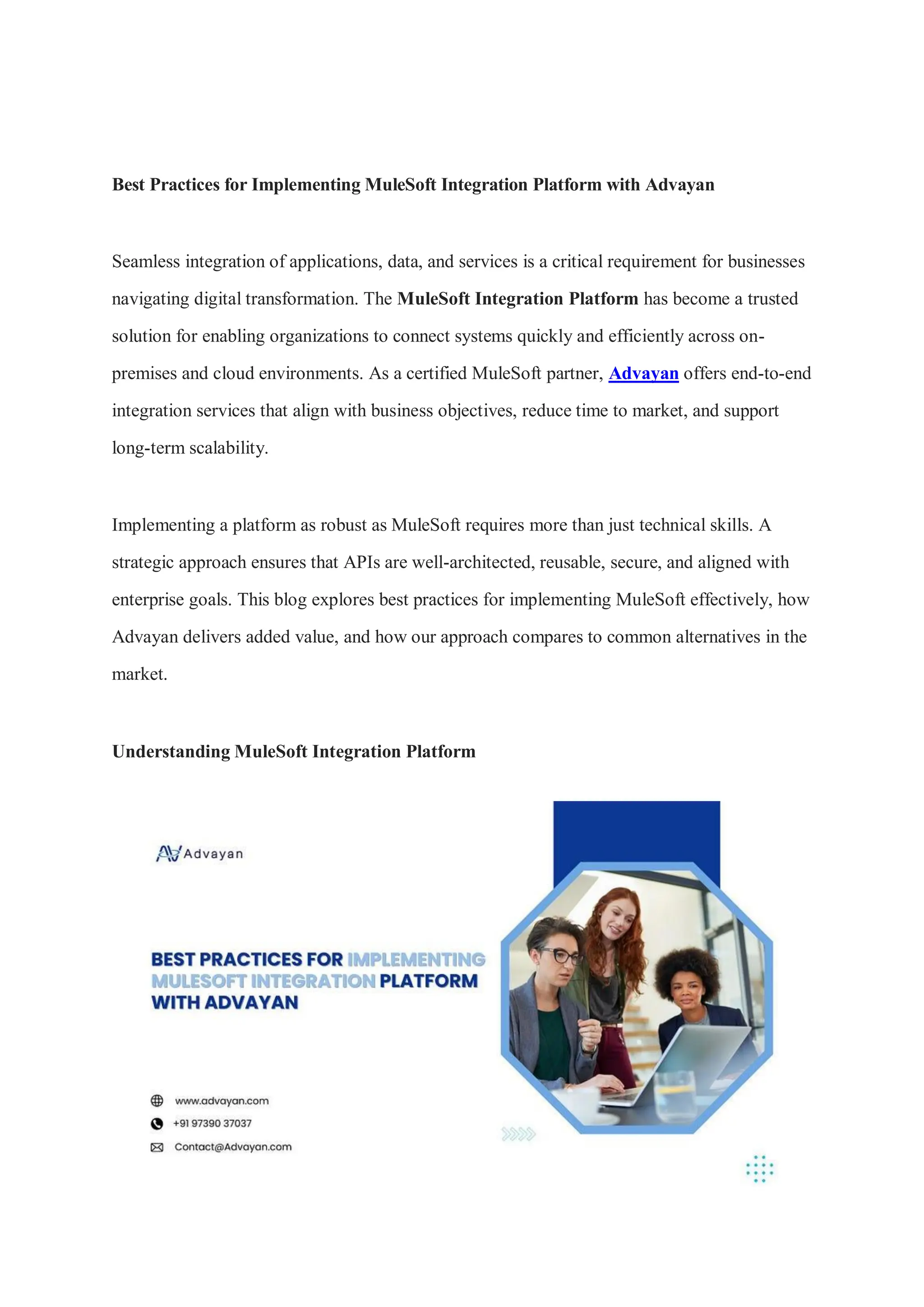 Best Practices for Implementing MuleSoft Integration Platform with ...