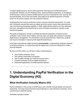 How to Verify PayPal Accounts Safely in 2026: A Complete Guide to ...