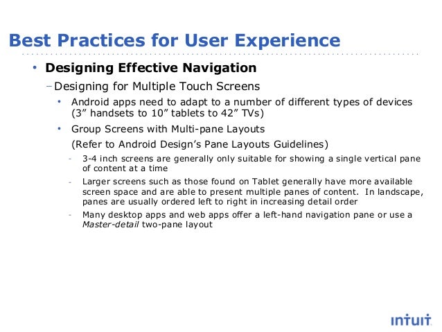 Best Practices For Mobile App Development Android March 15 2013 Ts