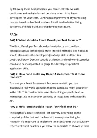 Best Practices for React Developer Test Technical Assessment for Hiring.pdf