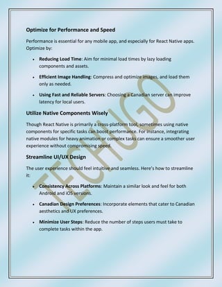 Best Practices for React Native Apps in Canada’s Tech Scene | PDF