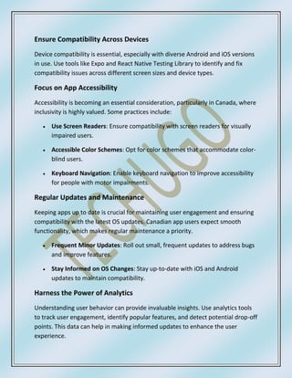 Best Practices for React Native Apps in Canada’s Tech Scene | PDF