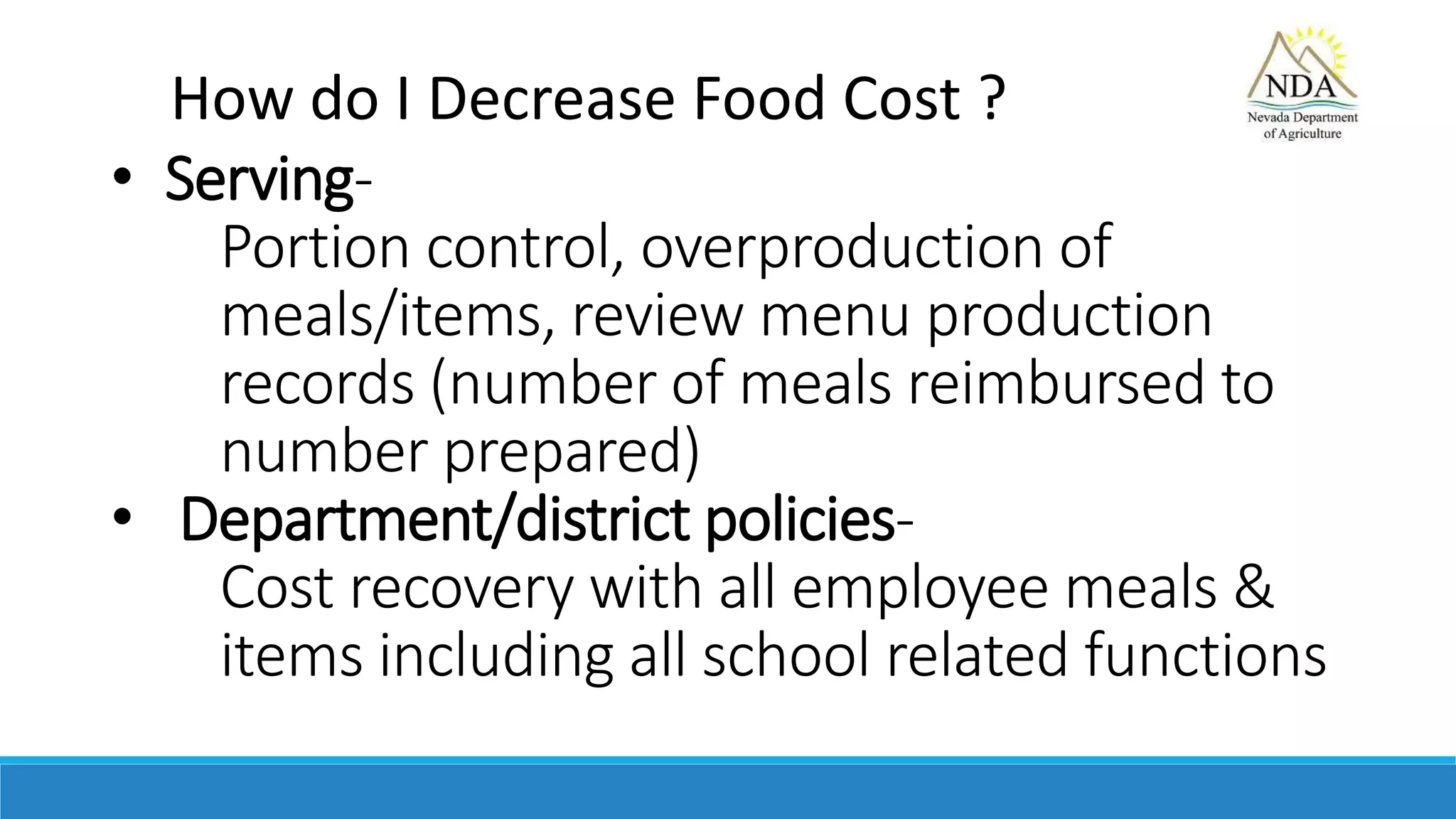 Best practices Reducing Food Cost & Food Waste | PPT