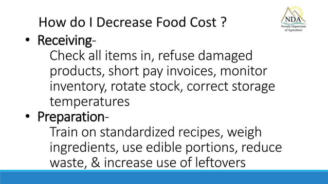 Best practices Reducing Food Cost & Food Waste | PPT
