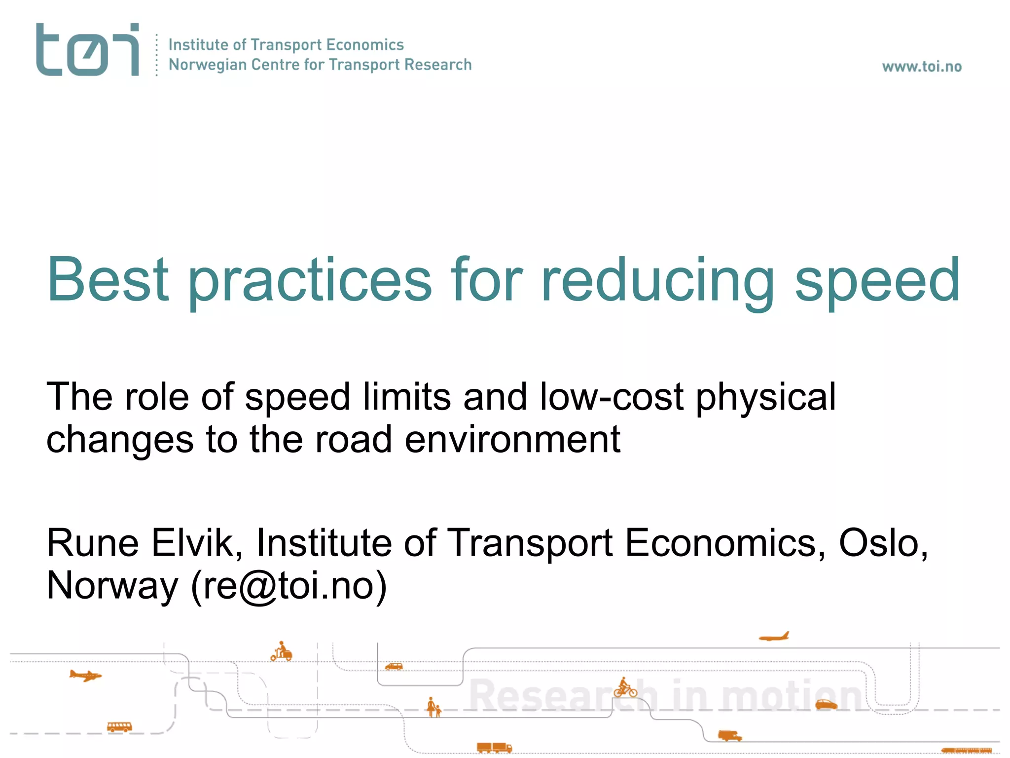 Best practices for reducing speed rune elvik | PDF