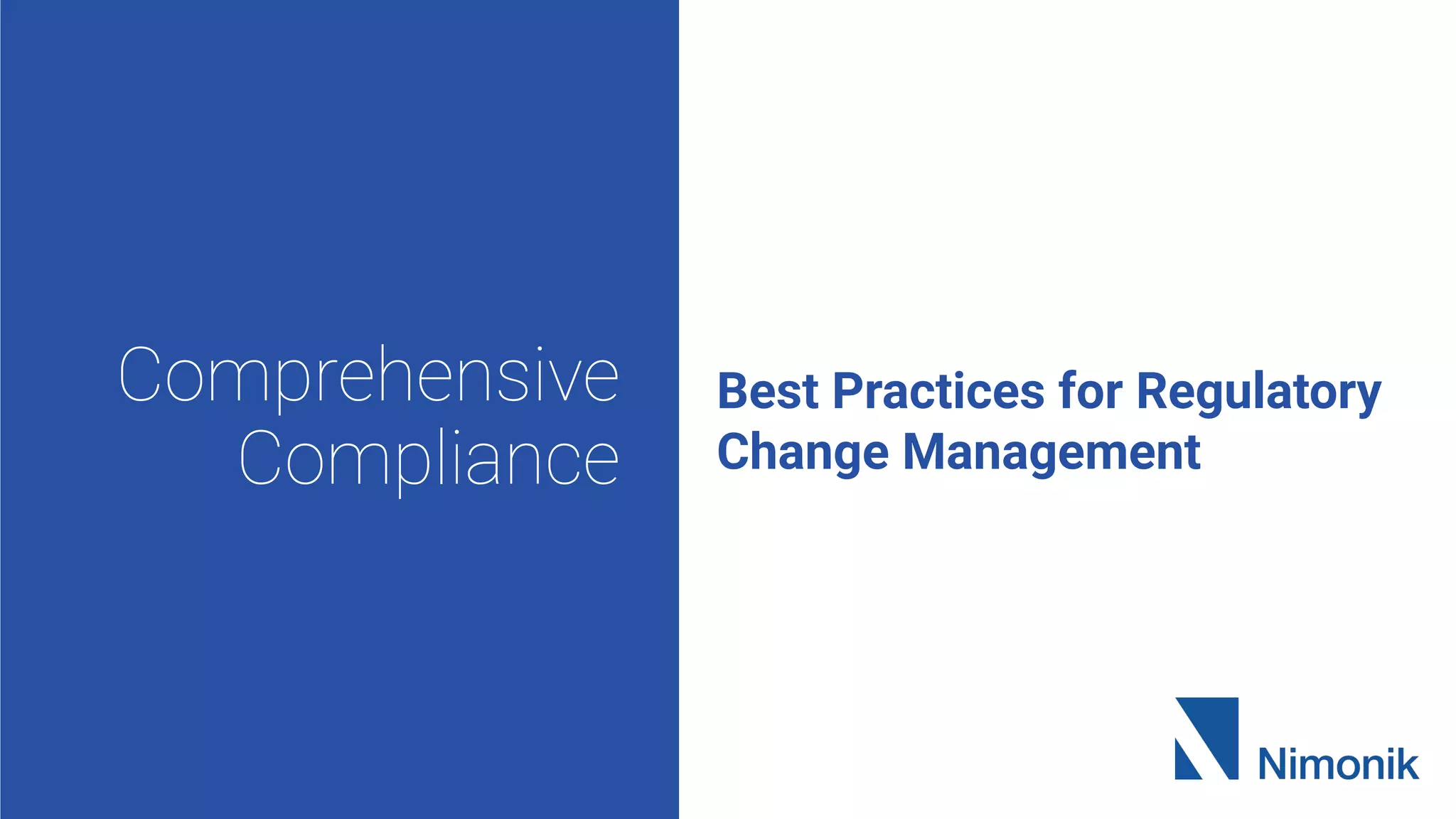 Best Practices for Regulatory Change Management | PDF