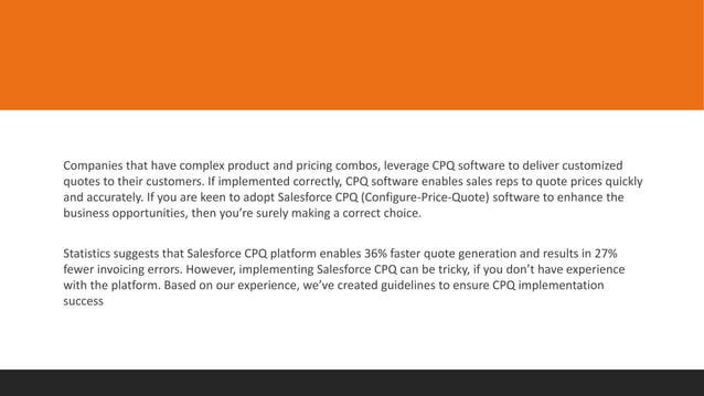 Best practices for salesforce cpq implementation | PPTX