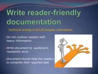Best practices in Technical Writing | PPT