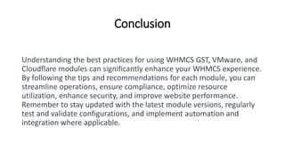 Best Practices for Using WHMCS GST, VMware, and Cloudflare Modules Tips ...