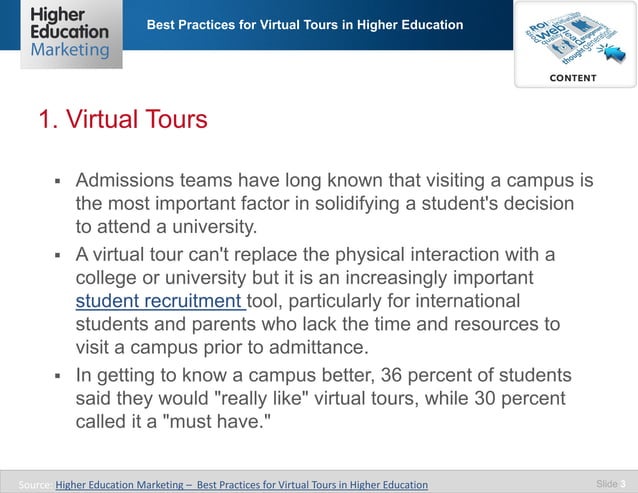 Best Practices for Virtual Tours in Higher Education | PPT