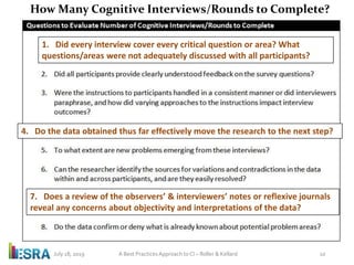 A best practices approach to cognitive interviewing | PPTX