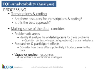 A best practices approach to cognitive interviewing | PPTX