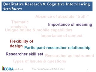 A best practices approach to cognitive interviewing | PPTX