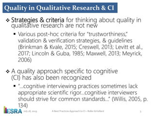 A best practices approach to cognitive interviewing | PPTX