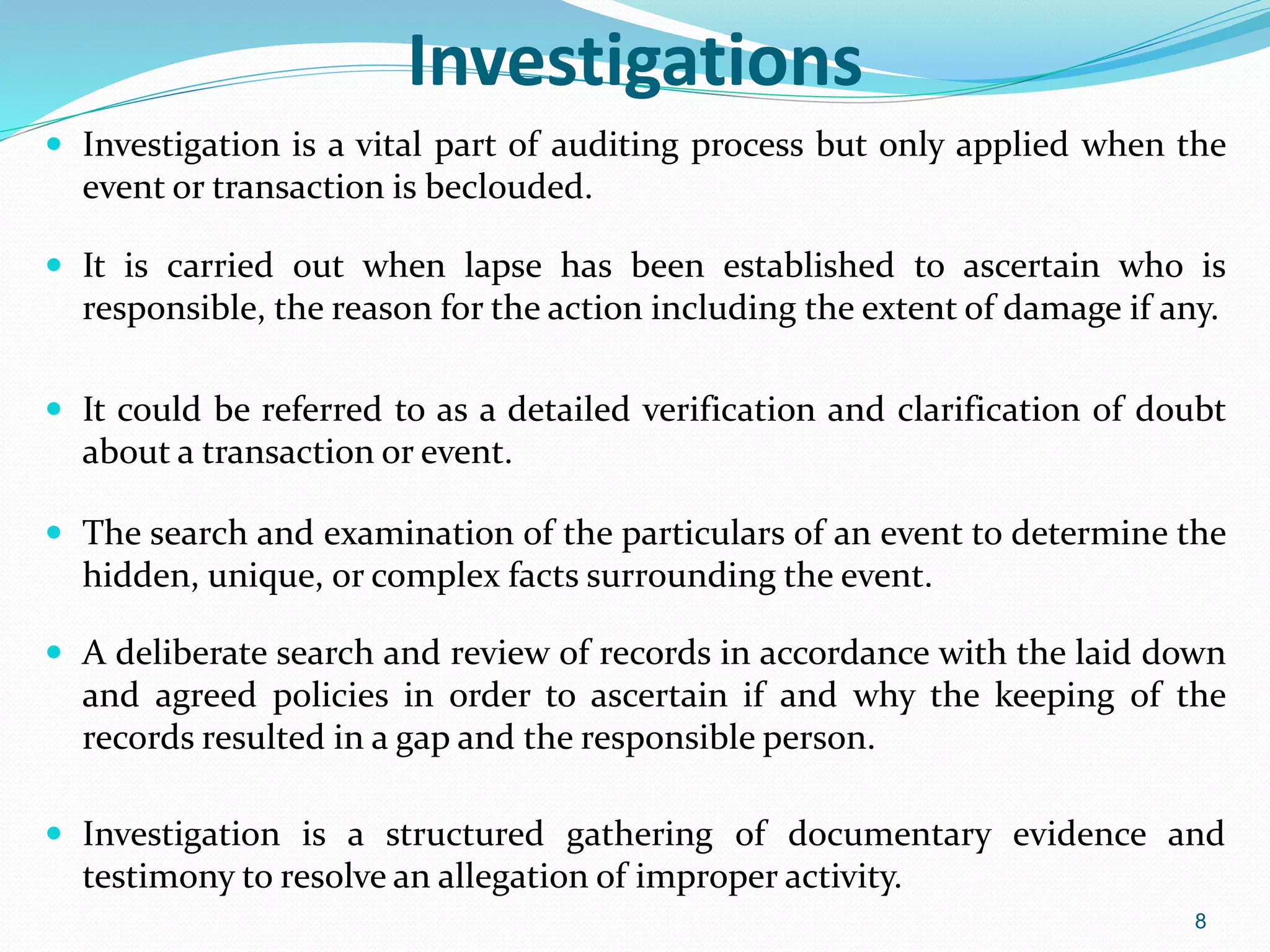 Best practices in conducting Financial Investigations | PPTX