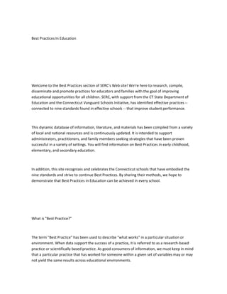Best practices in education | PDF