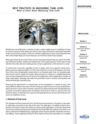 Best Practices in Measuring Tank Level | PDF