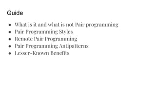 Best practices in pair programming | PPTX | Programming Languages ...