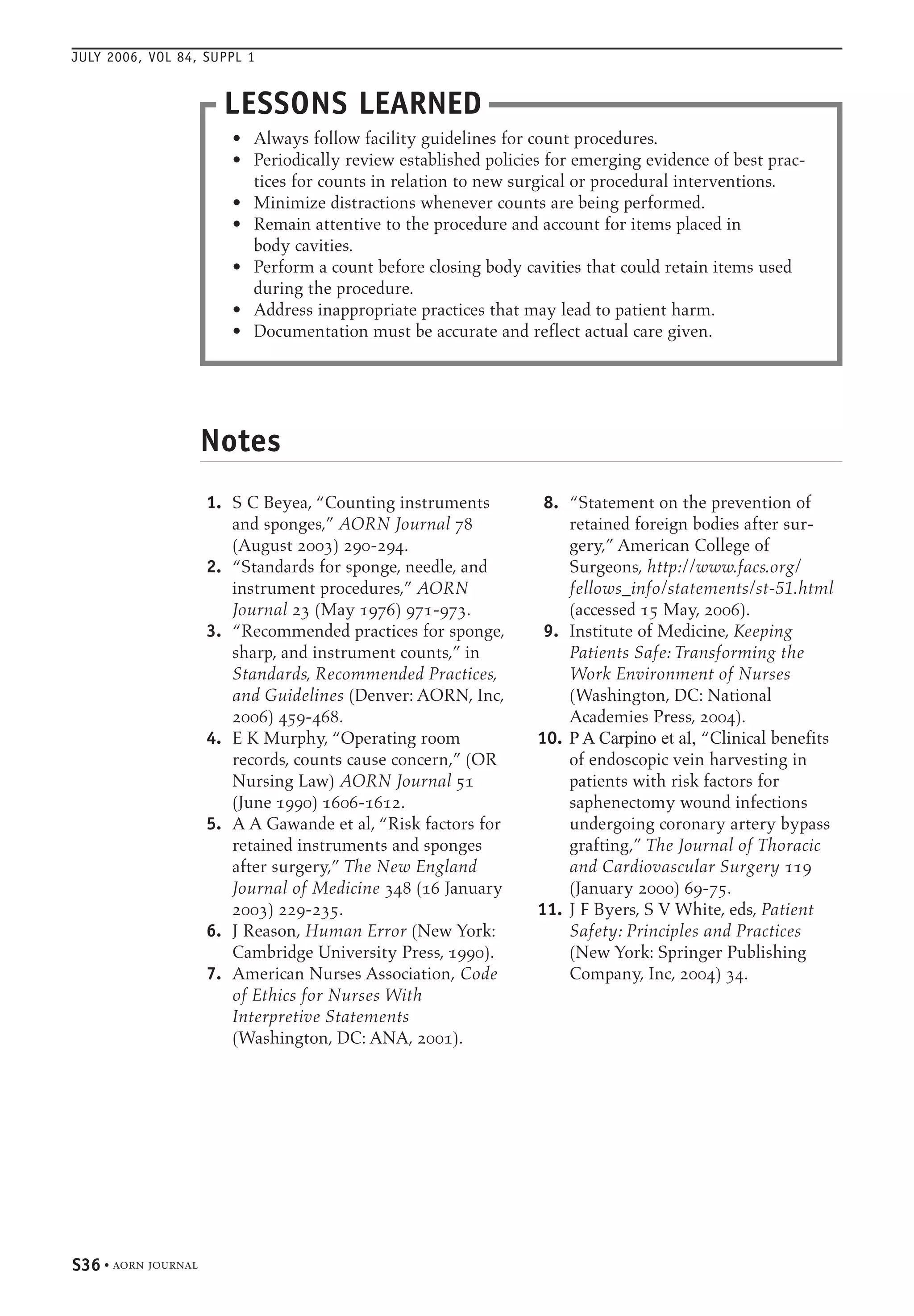 Best practices in preventing retained foreign objects | PDF