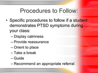 Best practices in ptsd handout | PPT