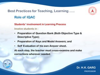 Best Practices in Teaching, Learning & Evaluation - Dr HK Garg | PDF