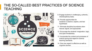 Best Practices in the Teaching of Science | PPTX