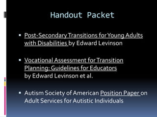 Best Practices In Vocational Transition Assessment For Adults With Asd ...