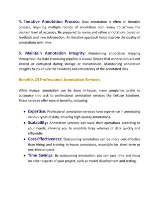 Best Practices Of Data Annotation: Tips And Tricks For Accuracy And Efficiency | PDF