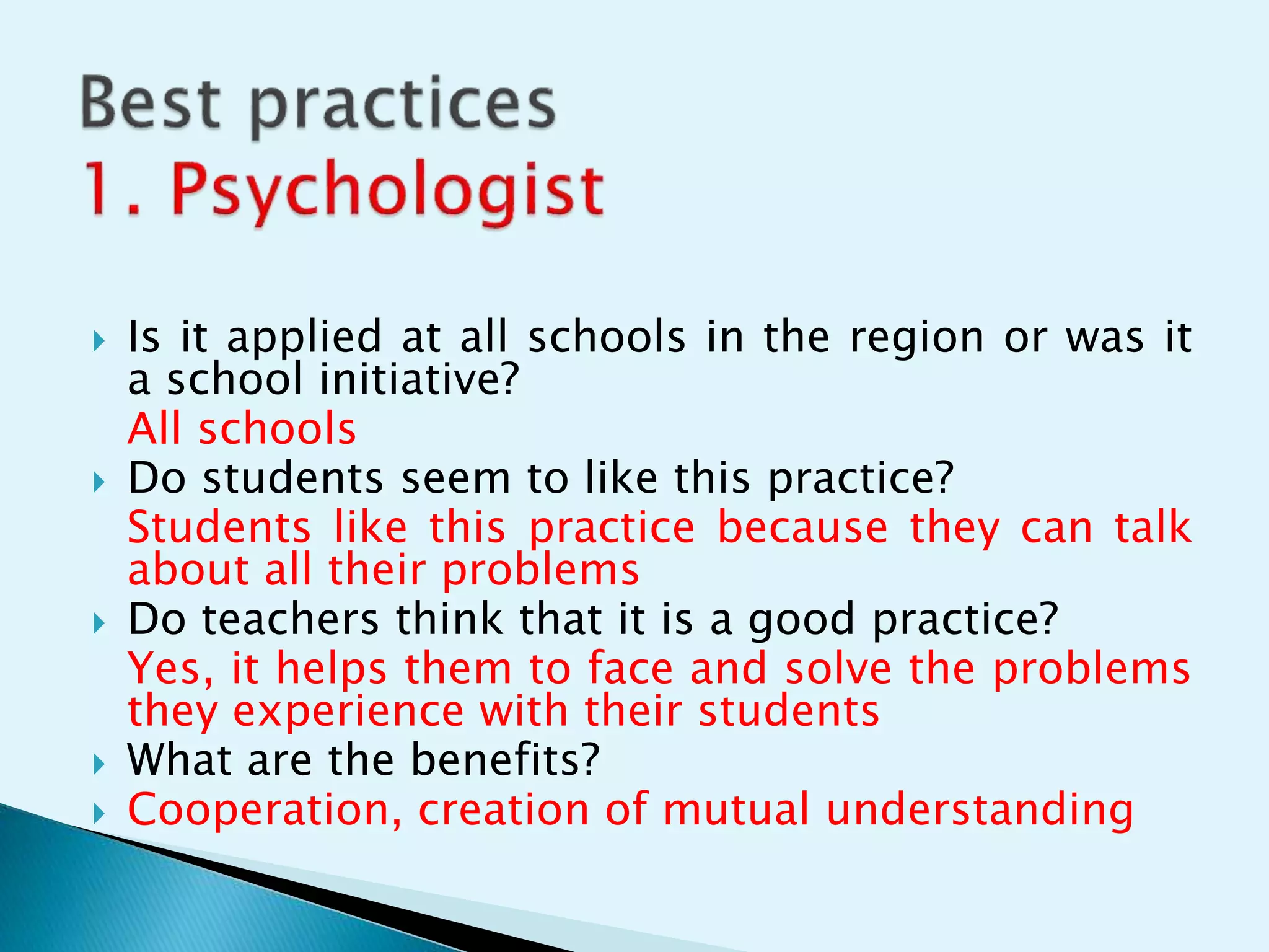 BEST PRACTICES School support system | PPT