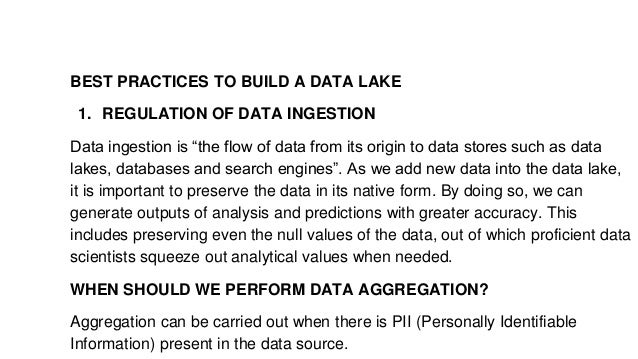 Best Practices To Build a Data Lake | PPTX | Databases | Computer ...