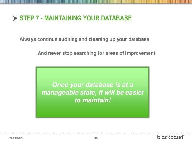 Best practice strategies to clean up and maintain your database with