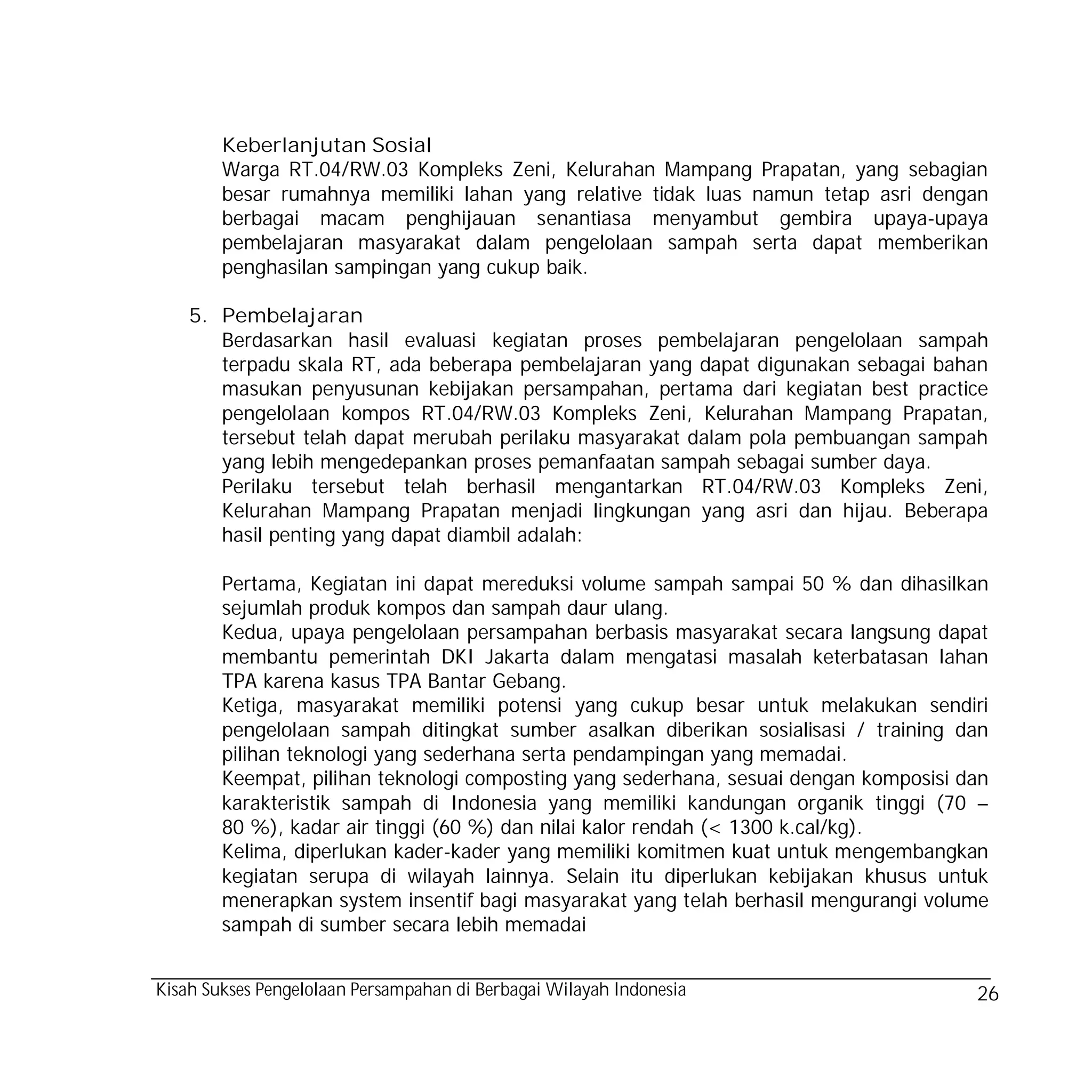 Bestpractice sukses pengolahan persampahan | PDF